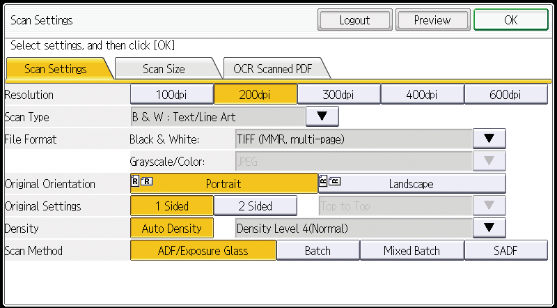 Customize the [Scan Settings]