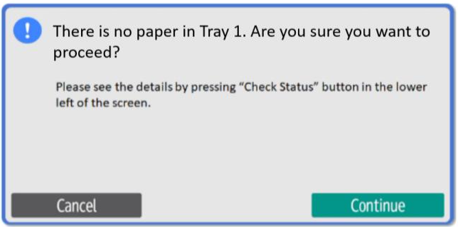 MFP Paper and/or Toner Warning Messages