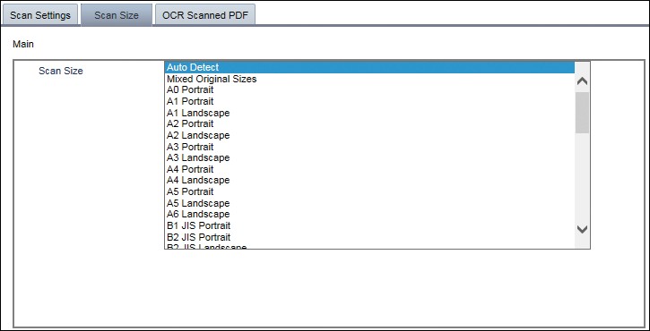 Customize Scan Size