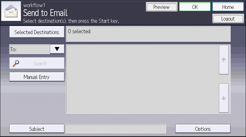 Delivery Screens When Using the Standard Operation Panel